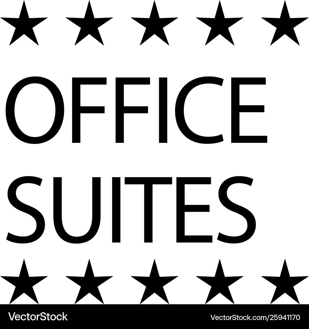 Office suites black stamp on white Royalty Free Vector Image