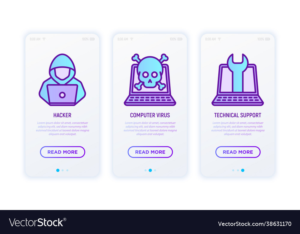 Programming thin line icon set hacker computer Vector Image