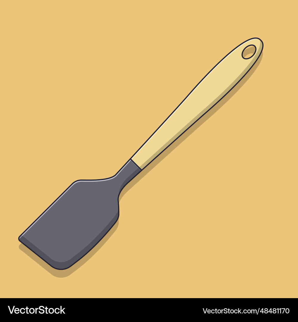 Silicone spatula icon with outline for design Vector Image