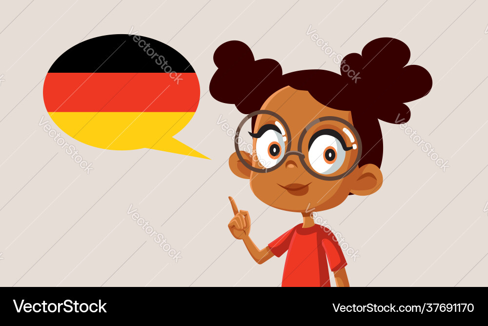 Smart girl learning to speak german Royalty Free Vector
