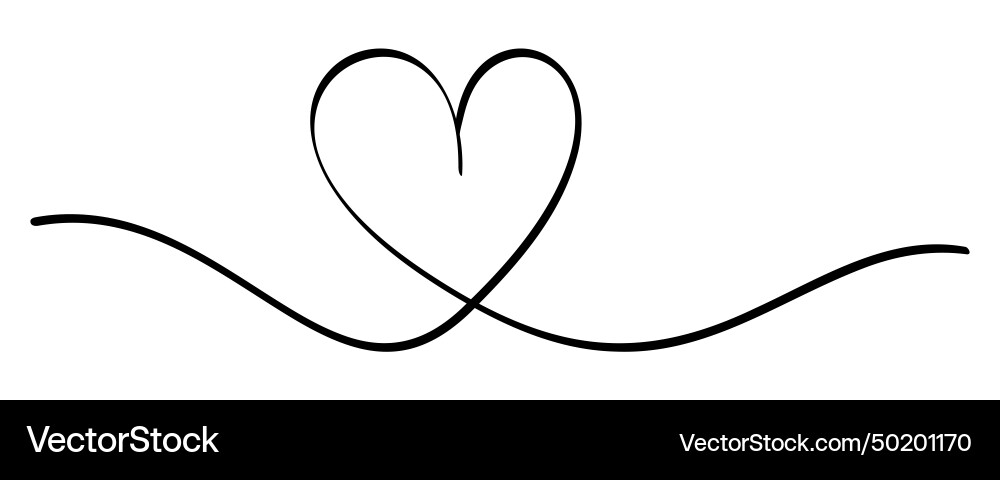 Symmetrical heart line art Royalty Free Vector Image