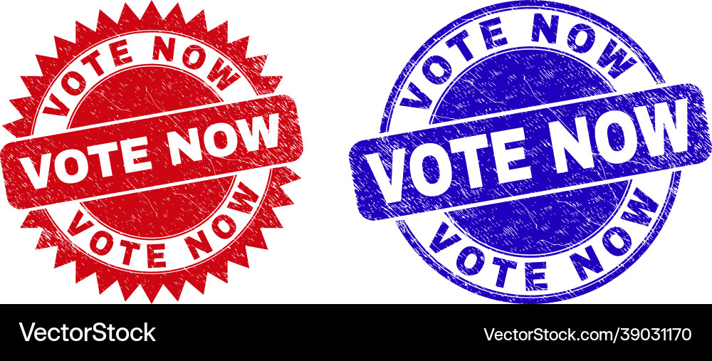 Vote now round and rosette watermarks Royalty Free Vector