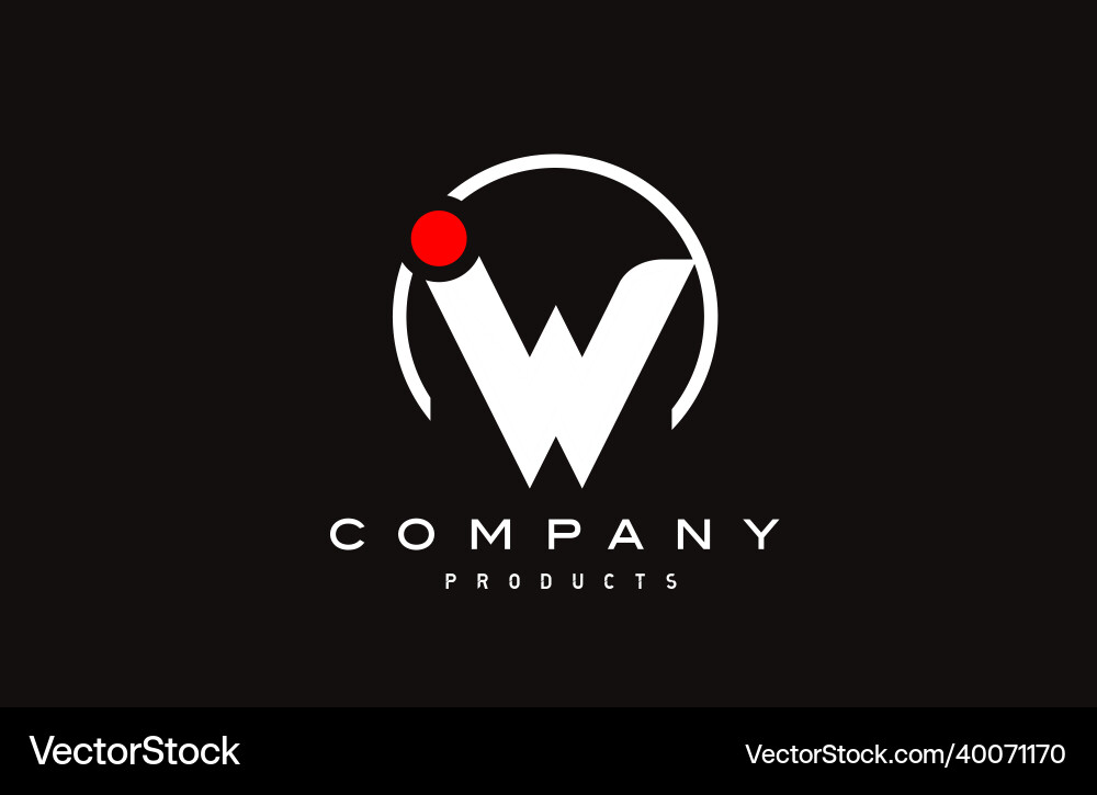 W black white alphabet logo letter icon Royalty Free Vector