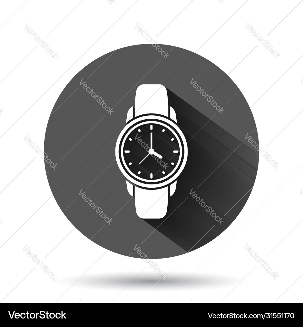 Wrist watch icon in flat style hand clock Vector Image