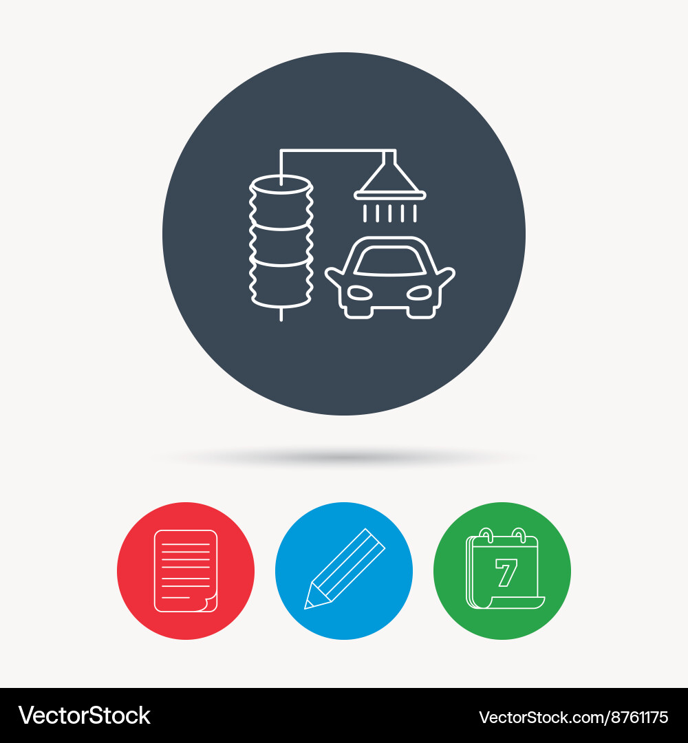Automatic carwash icon cleaning station sign Vector Image