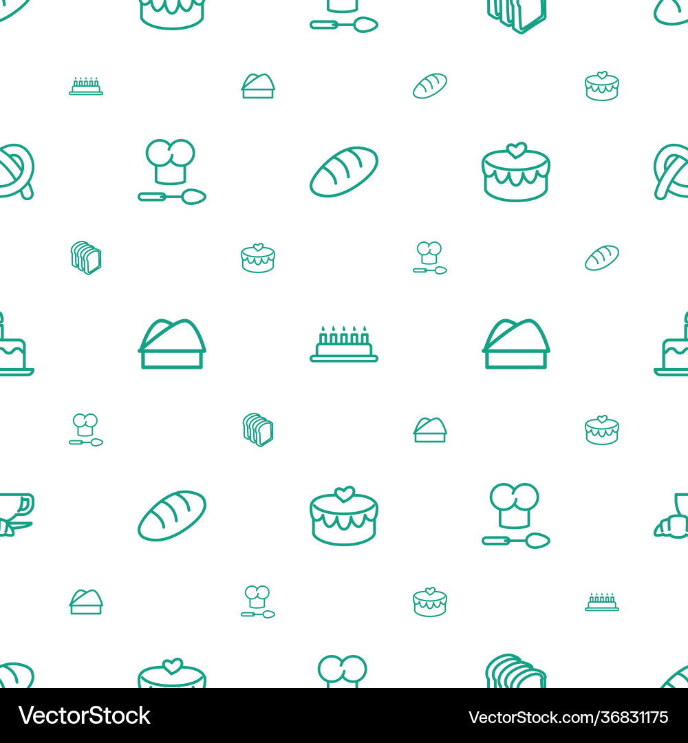 Bakery icons pattern seamless white background Vector Image
