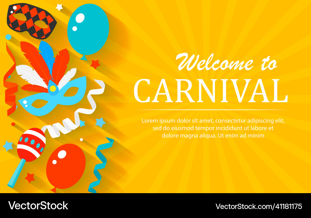 Carnival background or banner with masks Vector Image