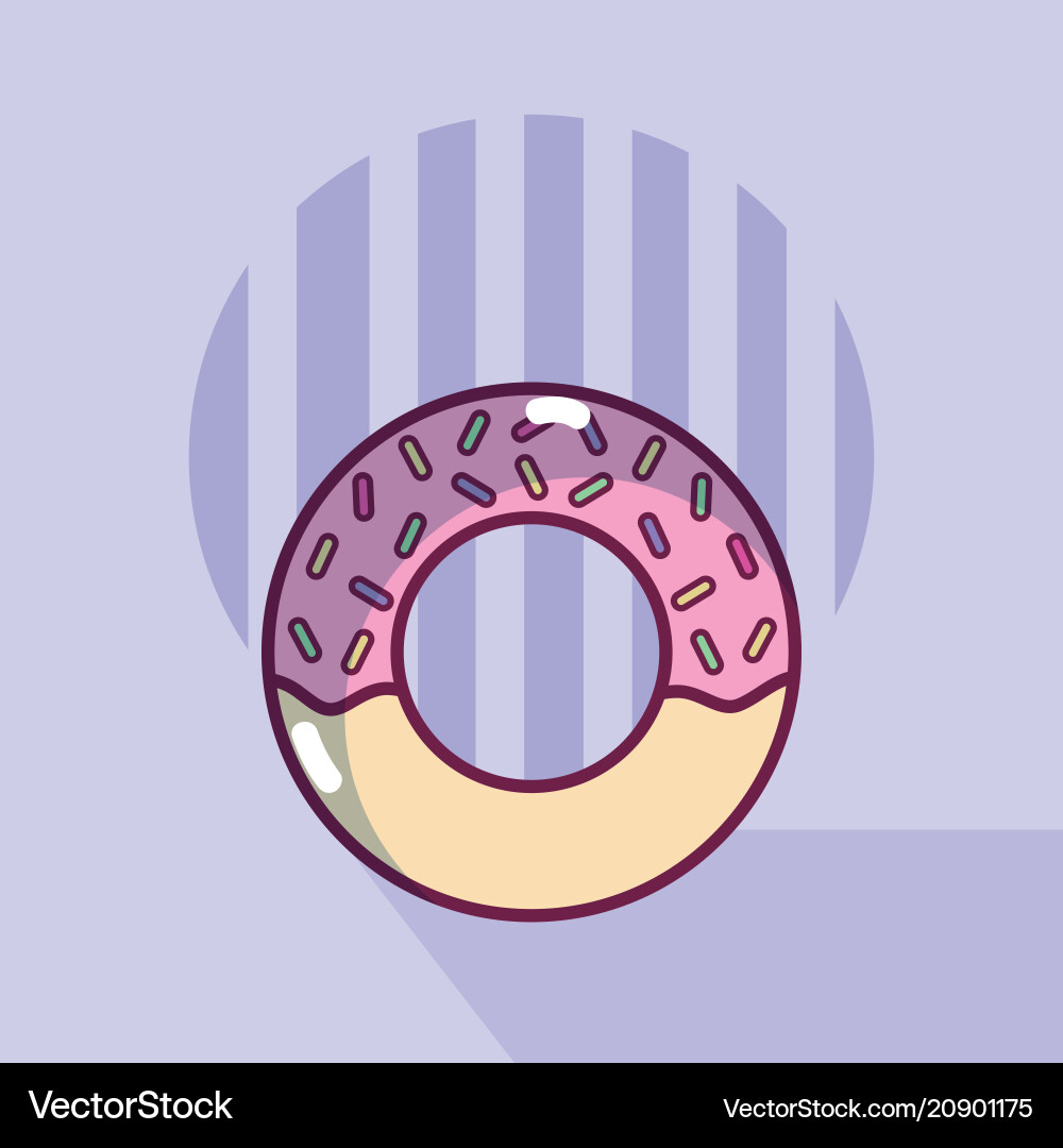 Donut food cartoon Royalty Free Vector Image - VectorStock