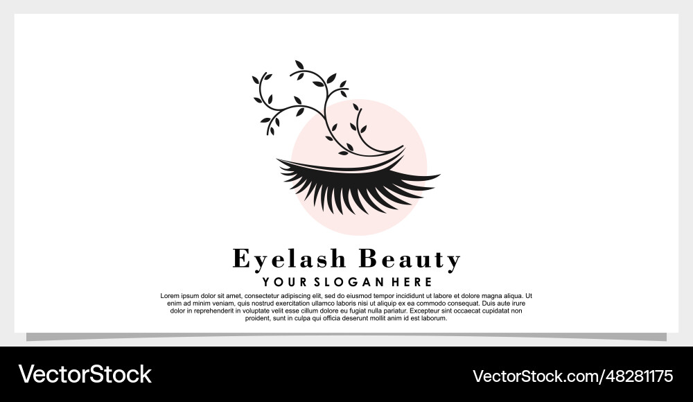 Eyelash logo design for lashes beauty salon with Vector Image