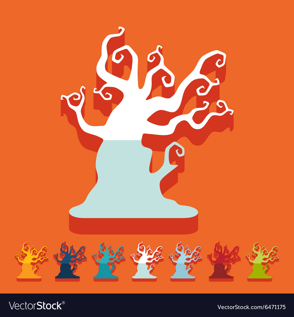Flat design tree Royalty Free Vector Image - VectorStock