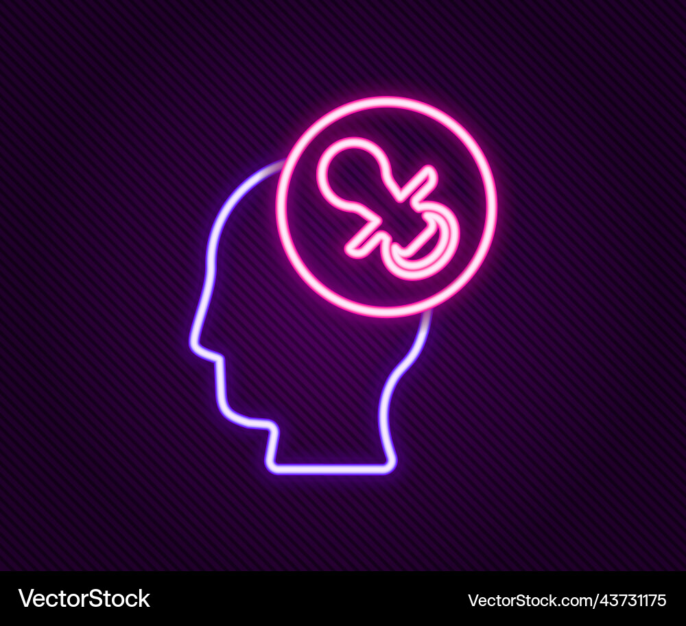 Glowing neon line baby dummy pacifier icon Vector Image