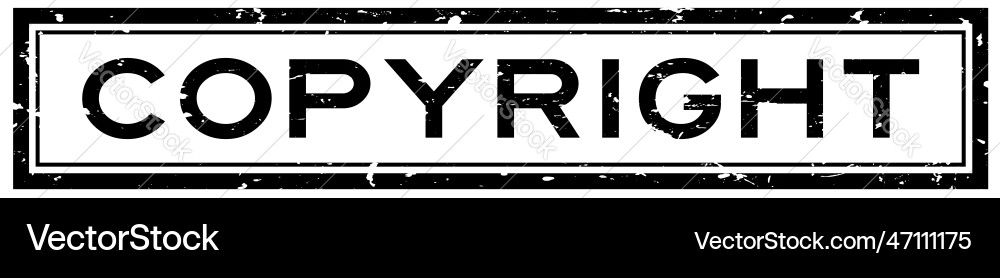 Grunge black copyright word square rubber stamp Vector Image