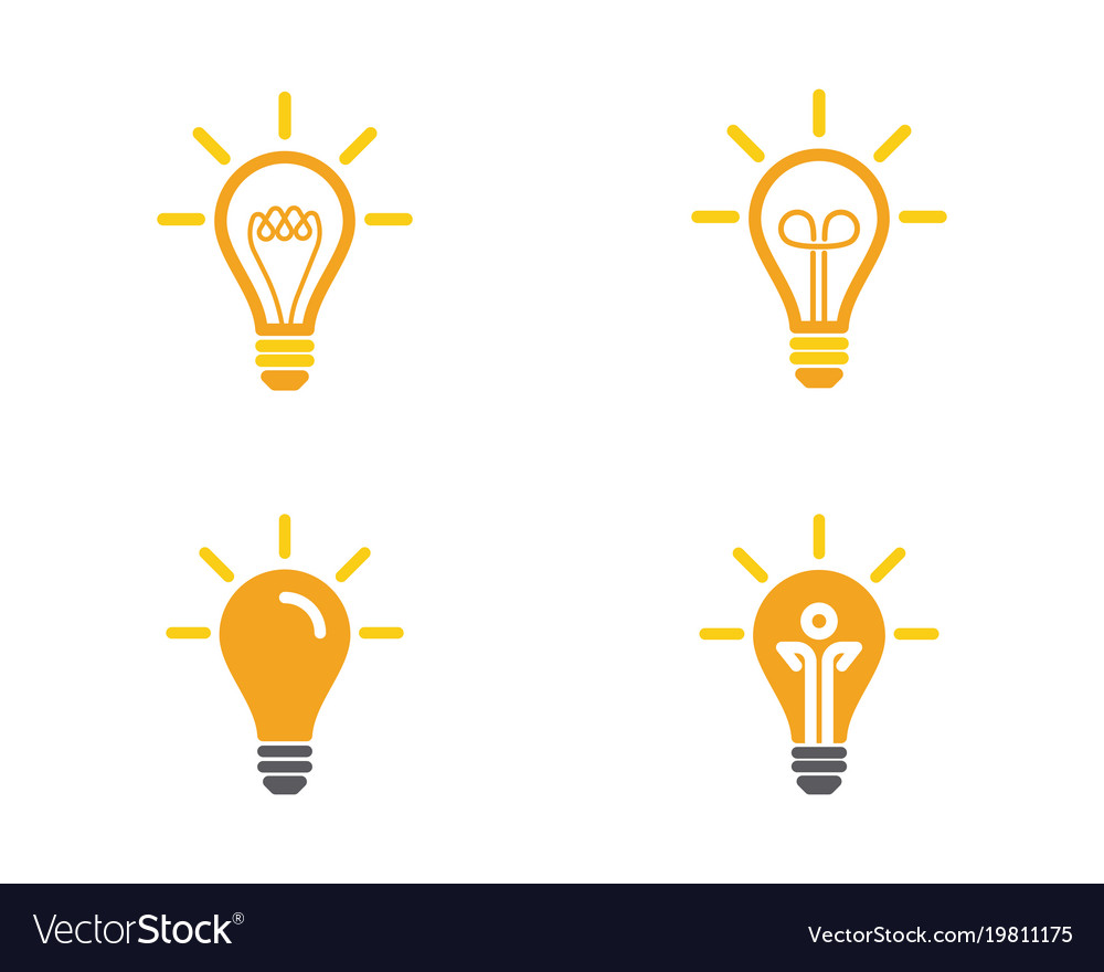 Light bulb symbol logo template Royalty Free Vector Image