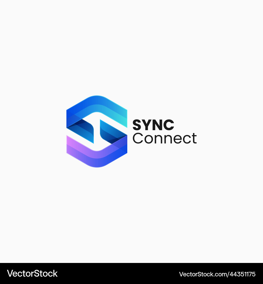 Logo sync gradient colorful Royalty Free Vector Image