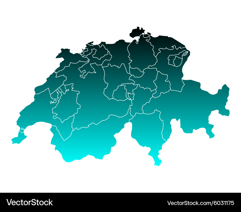 Map of switzerland Royalty Free Vector Image - VectorStock