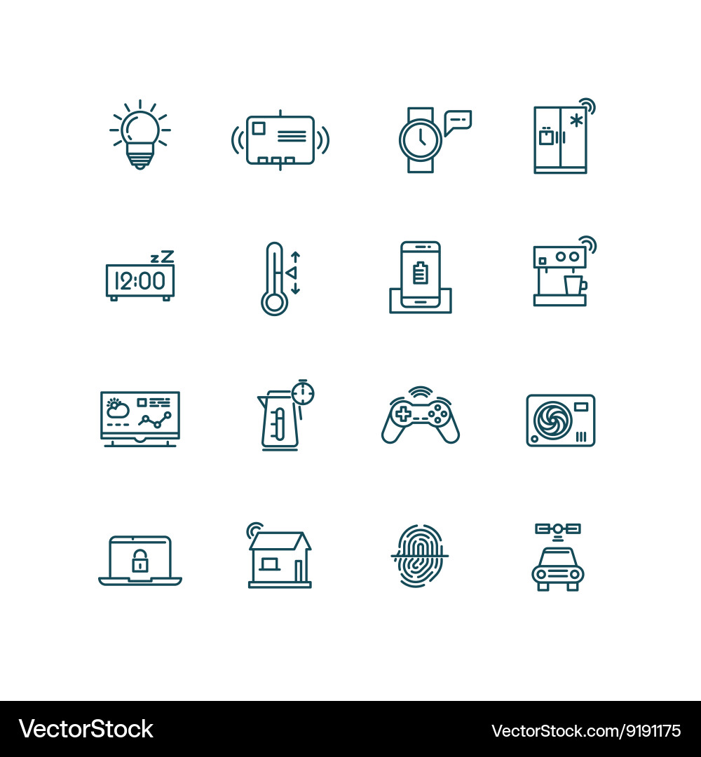 Smart house icons home automation control systems Vector Image