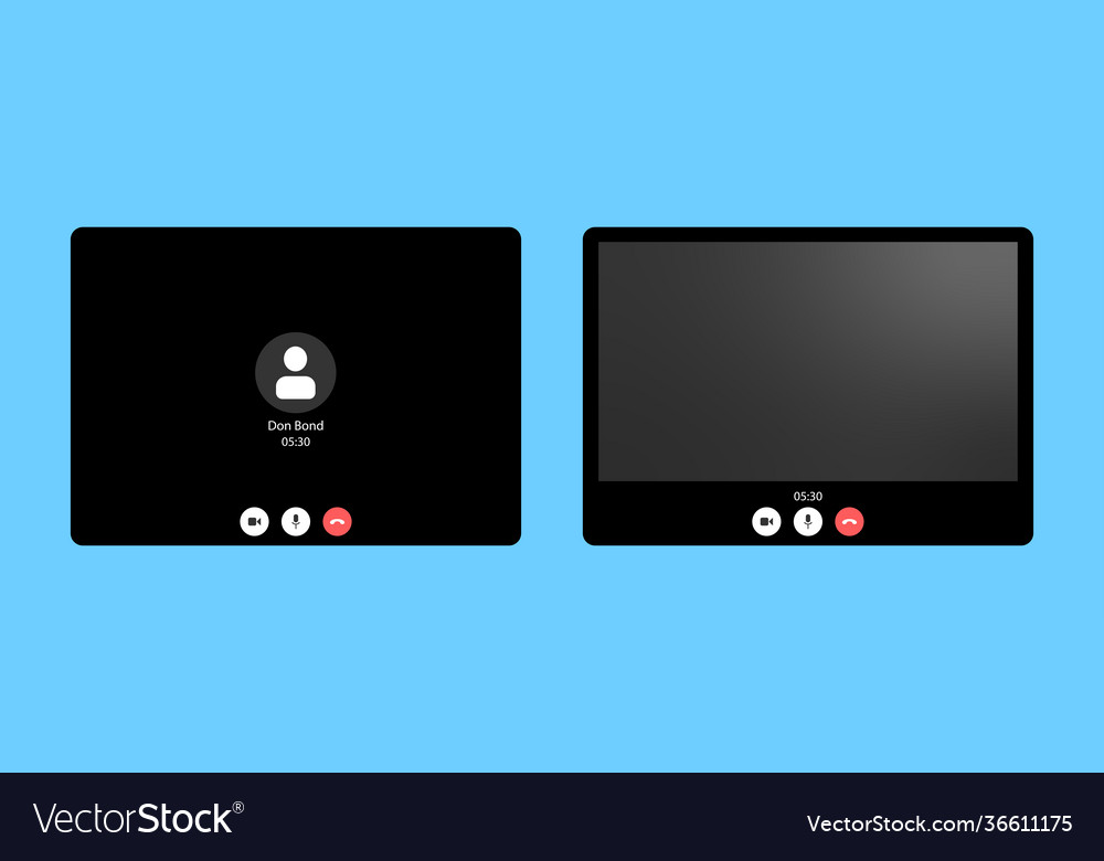 Two template video conference user interface Vector Image Two template video conference user interface Vector Image