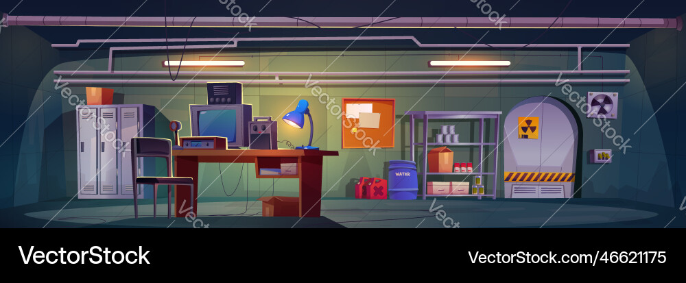Underground shelter secret bunker or lab Vector Image