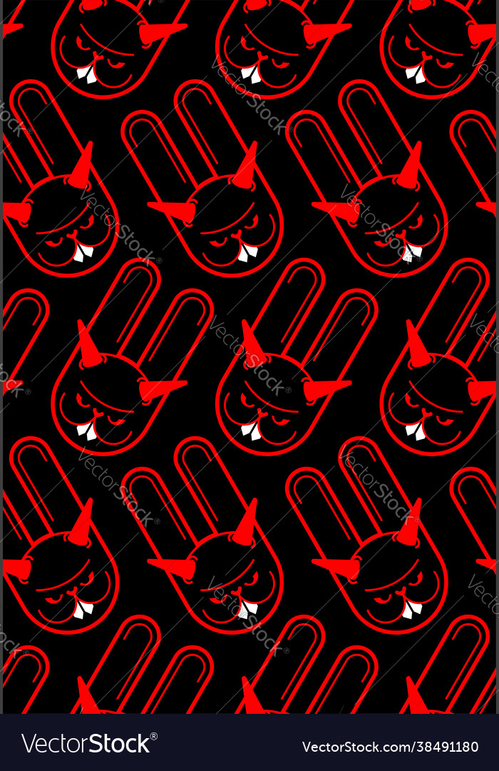 Devil bunny background angry hare pattern Vector Image