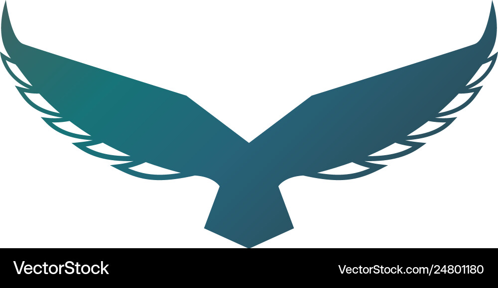 Falcon soaring rising wings logo design Royalty Free Vector