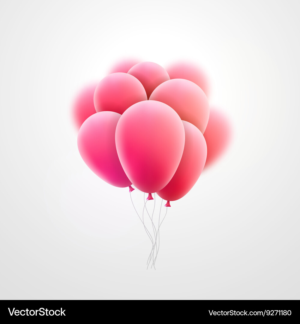 Flying realistic pink glossy balloons Royalty Free Vector