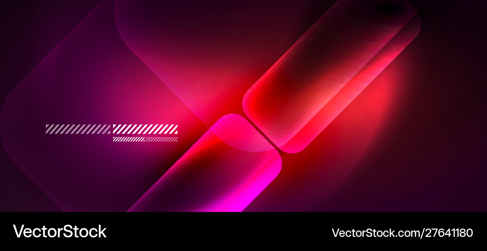 Glass neon block and lines abstract background Vector Image