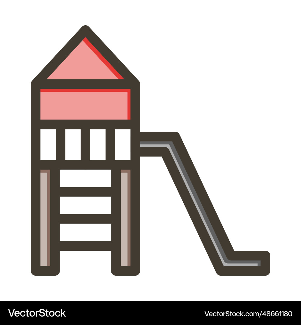 Playground thick line filled colors icon Vector Image