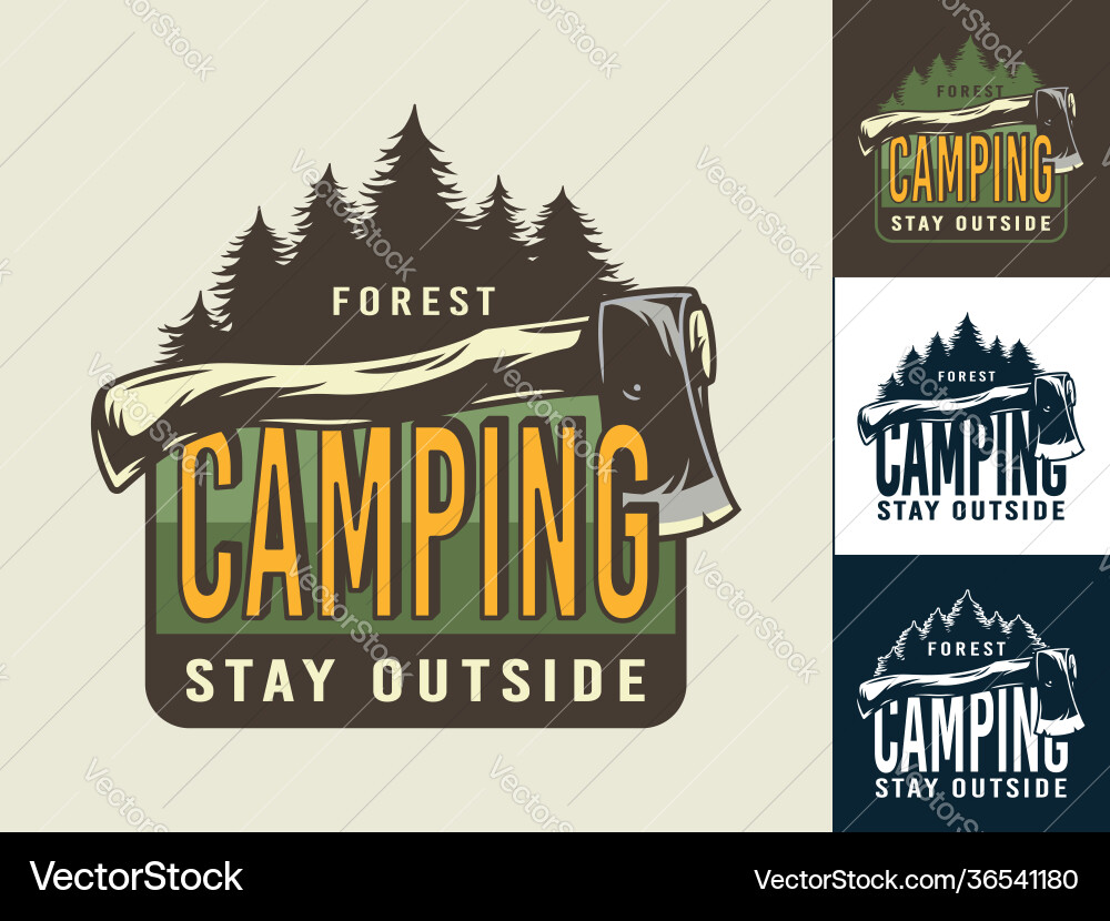 Set axe print for camping outdoor trip Royalty Free Vector
