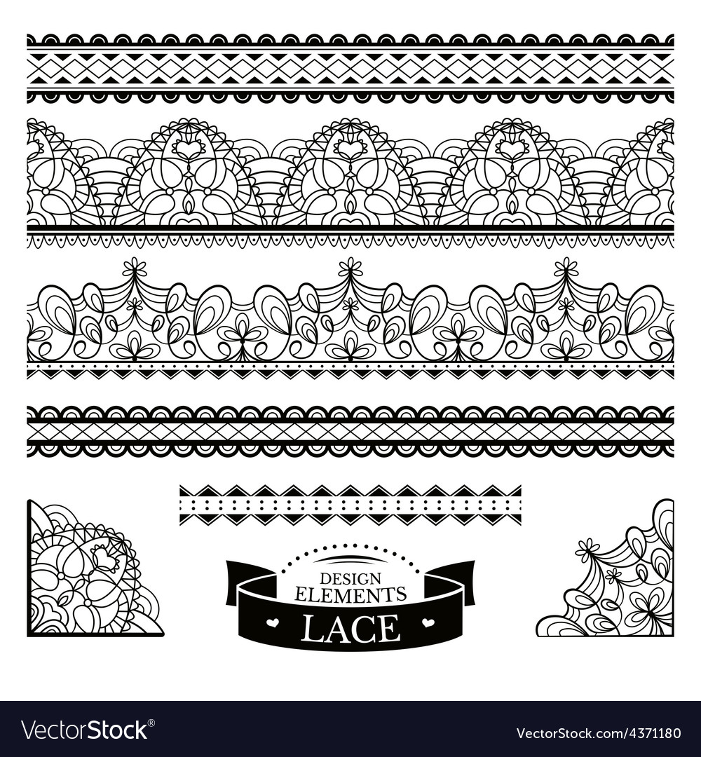 Set lace patterns Royalty Free Vector Image - VectorStock