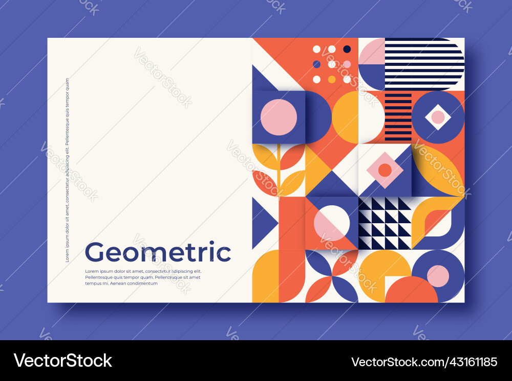 Bauhaus inspired banner with square figures Vector Image