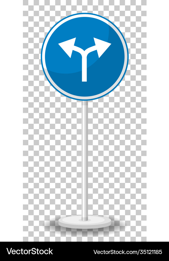 Blue traffic sign on transparent background Vector Image