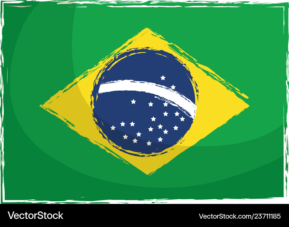 Brazilian flag isolated icon Royalty Free Vector Image