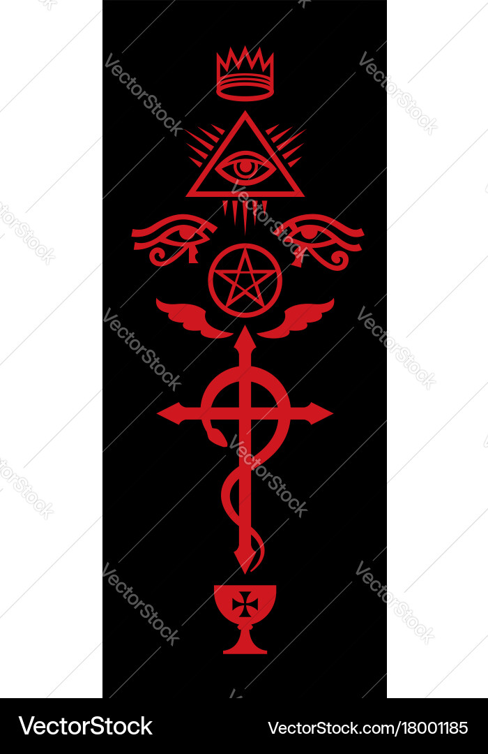 Crux serpentines serpent cross Royalty Free Vector Image