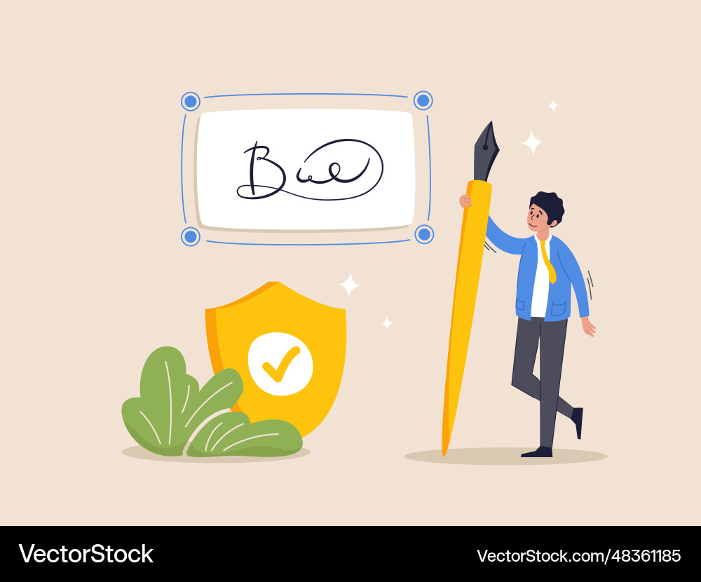 Digital signature business contract electronic Vector Image