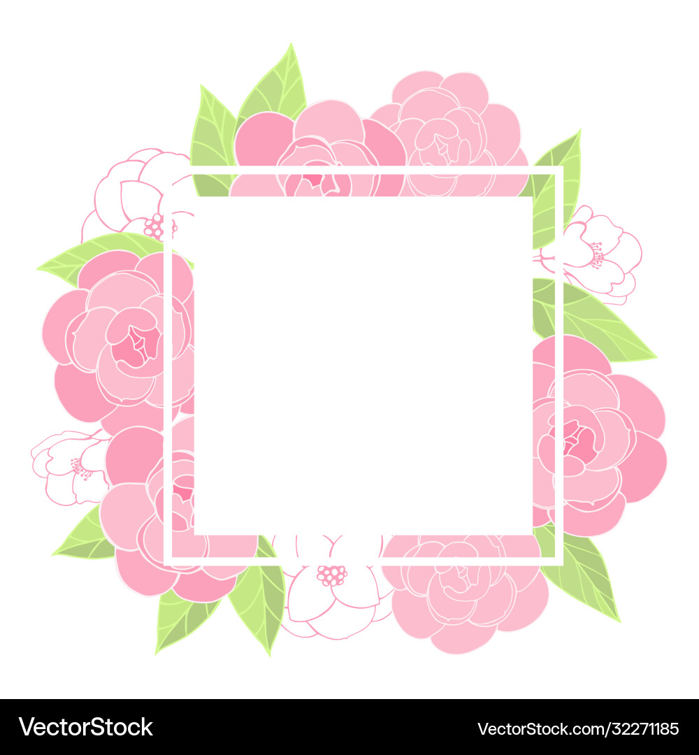 Floral frame with hand drawn flowers Royalty Free Vector