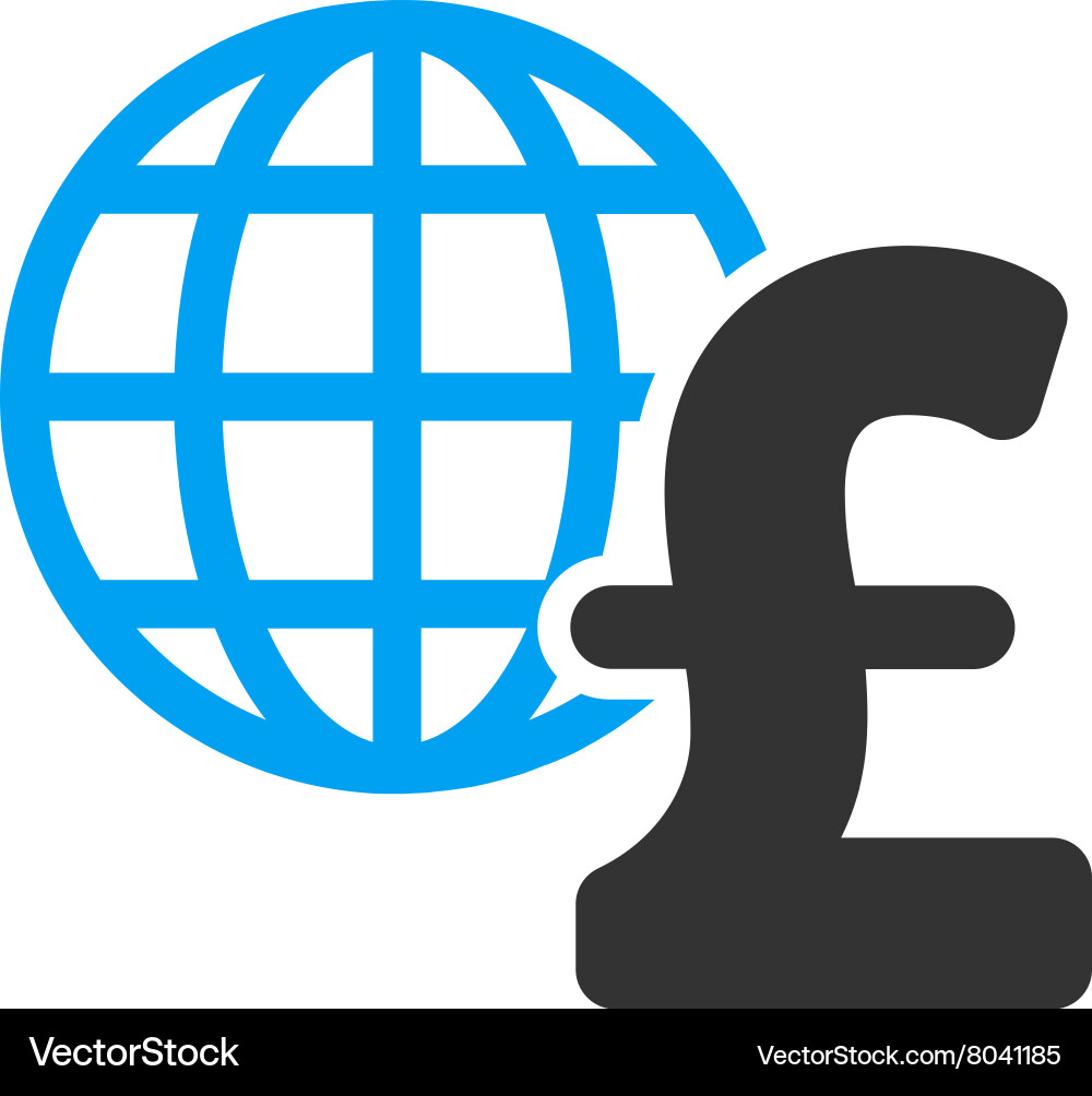 Global pound economics flat icon symbol Royalty Free Vector