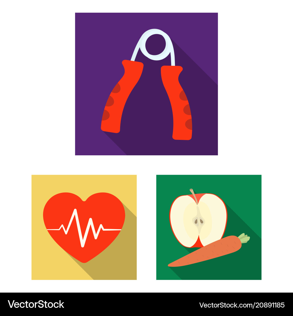 Gym and training flat icons in set collection Vector Image
