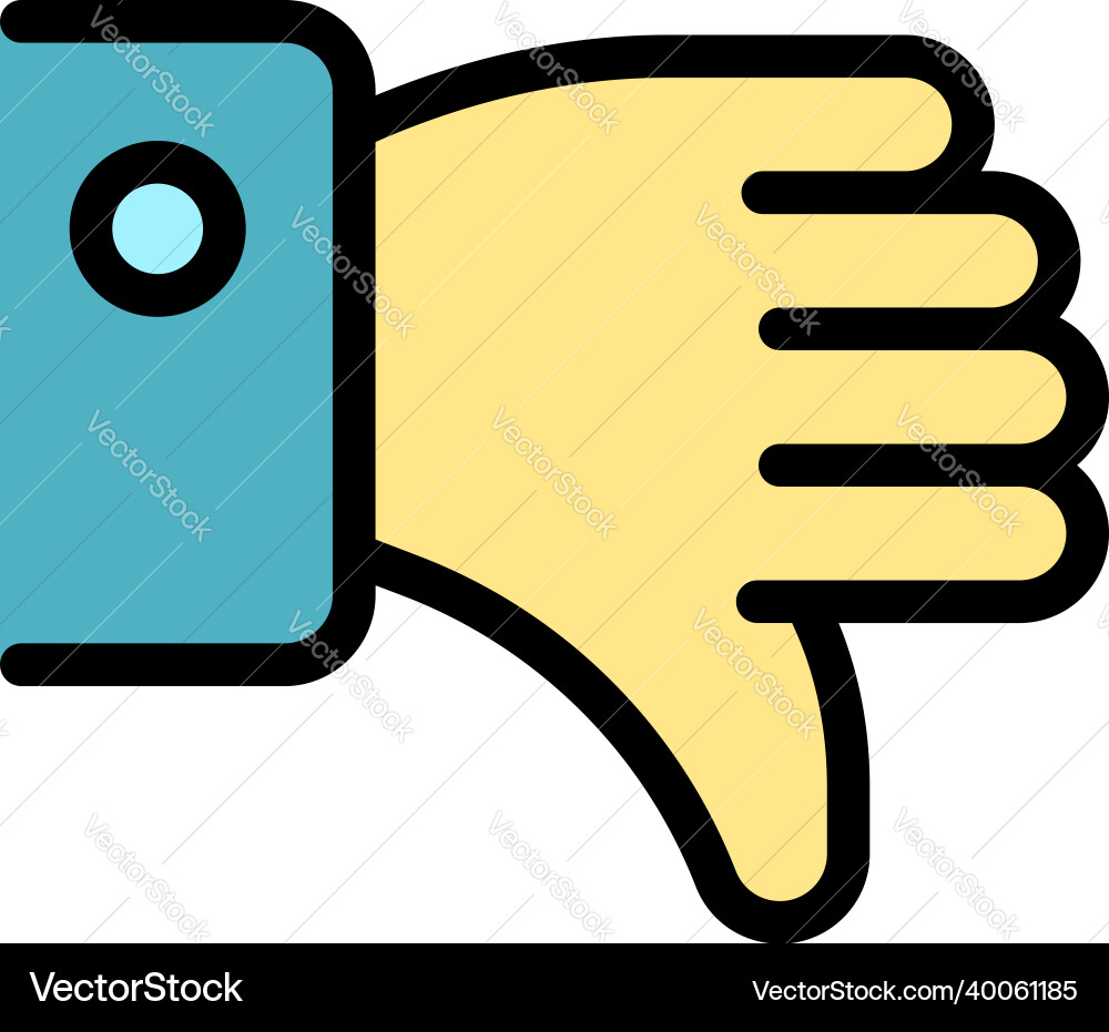 Hand dislike icon color outline Royalty Free Vector Image