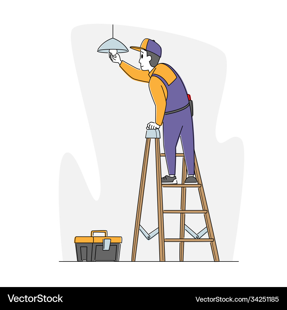Man worker electrician character standing on Vector Image
