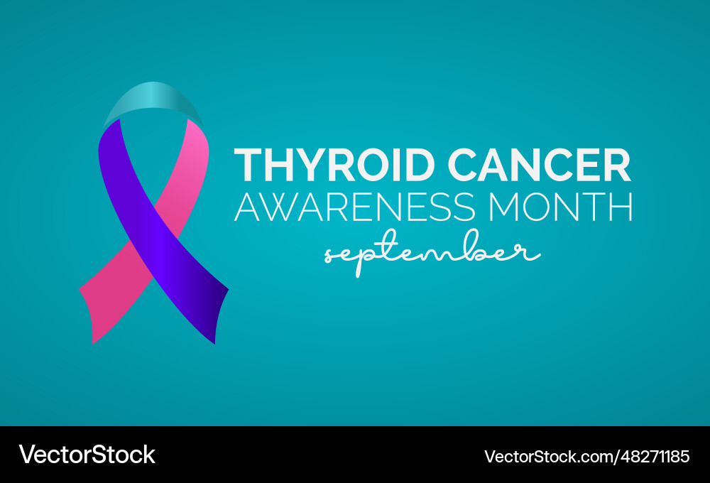 National thyroid cancer awareness month - uniting Vector Image