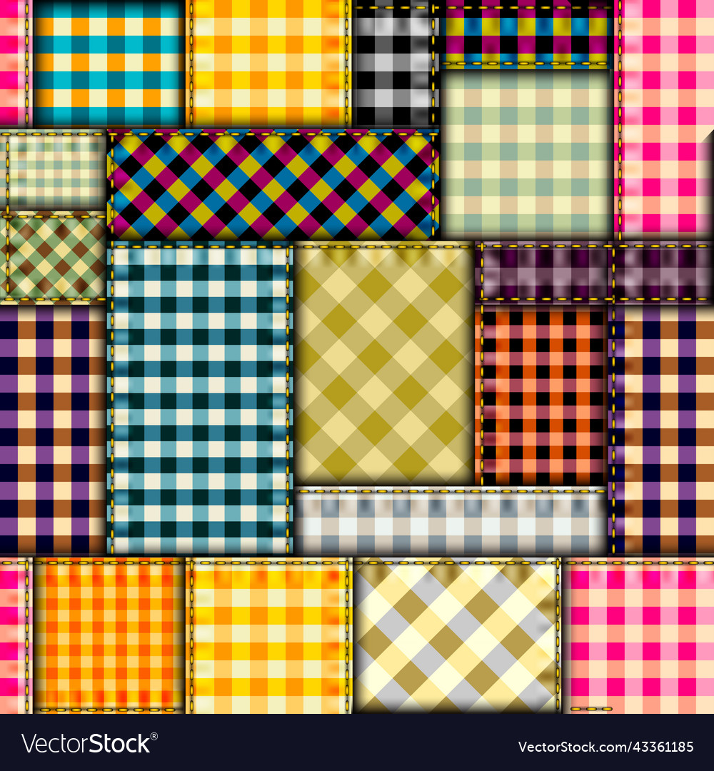 Patchwork textile pattern seamless quilting Vector Image