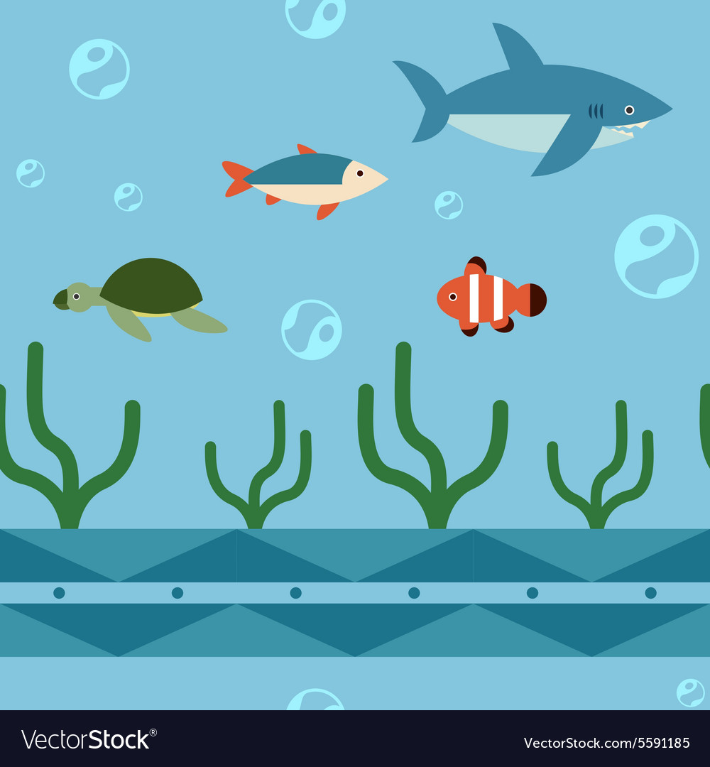 Seamless fish pattern Royalty Free Vector Image