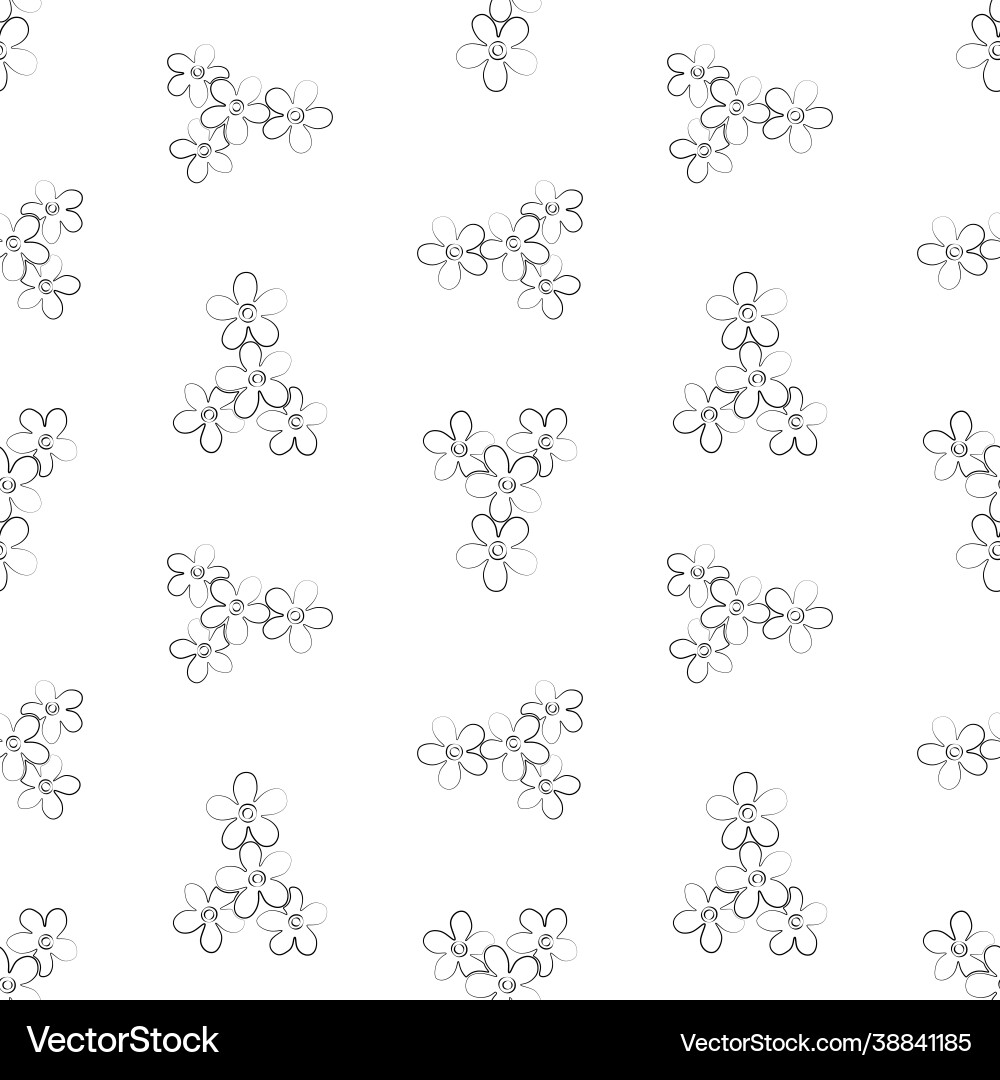 Seamless pattern outlines decorative daisy Vector Image