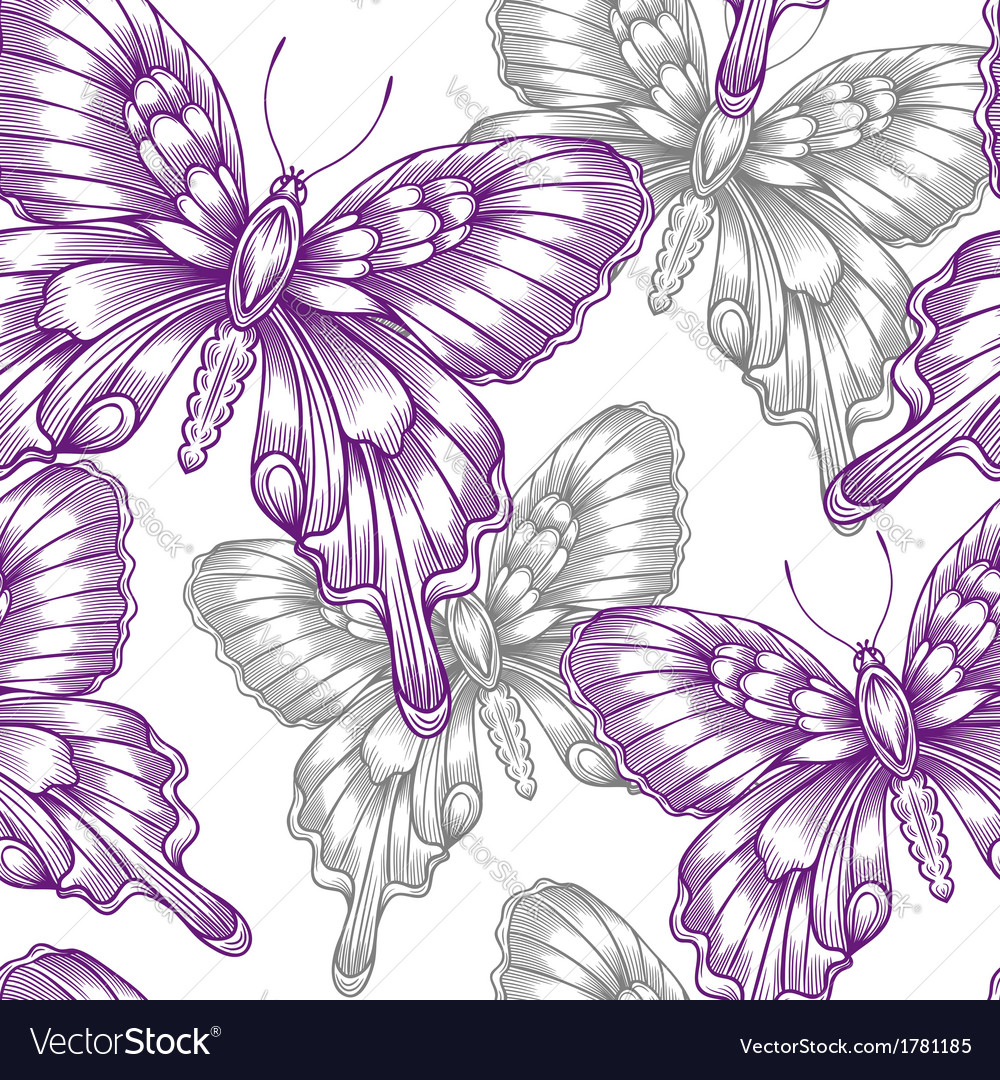 Seamless pattern with decorative purple Royalty Free Vector