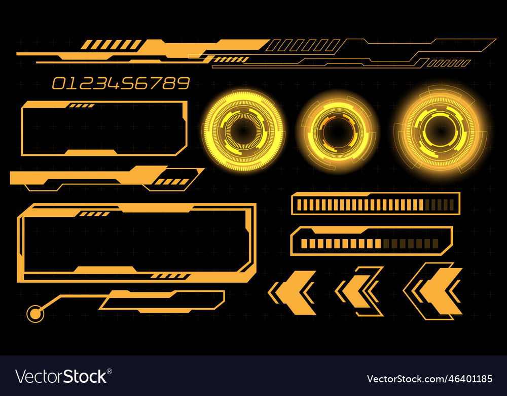 Set of hud circle modern user interface elements Vector Image