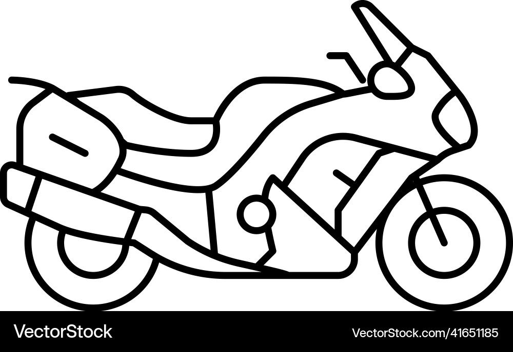 Sport touring motorcycle line icon Royalty Free Vector Image