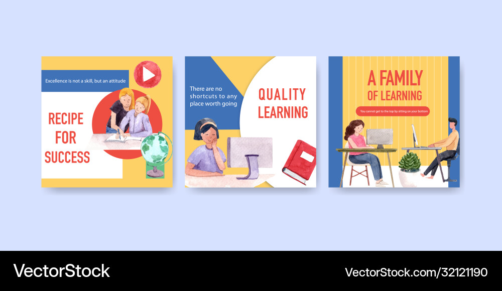 Advertise online learning concept design Vector Image