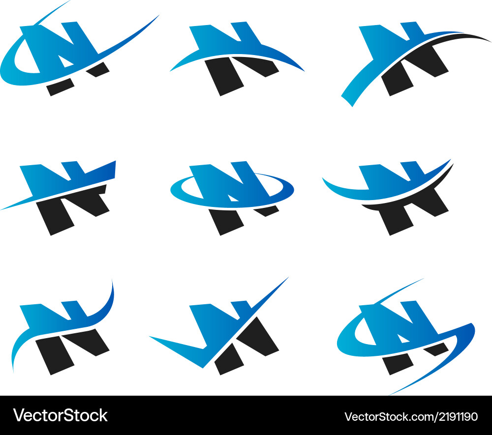 Alphabet n logo icons Royalty Free Vector Image