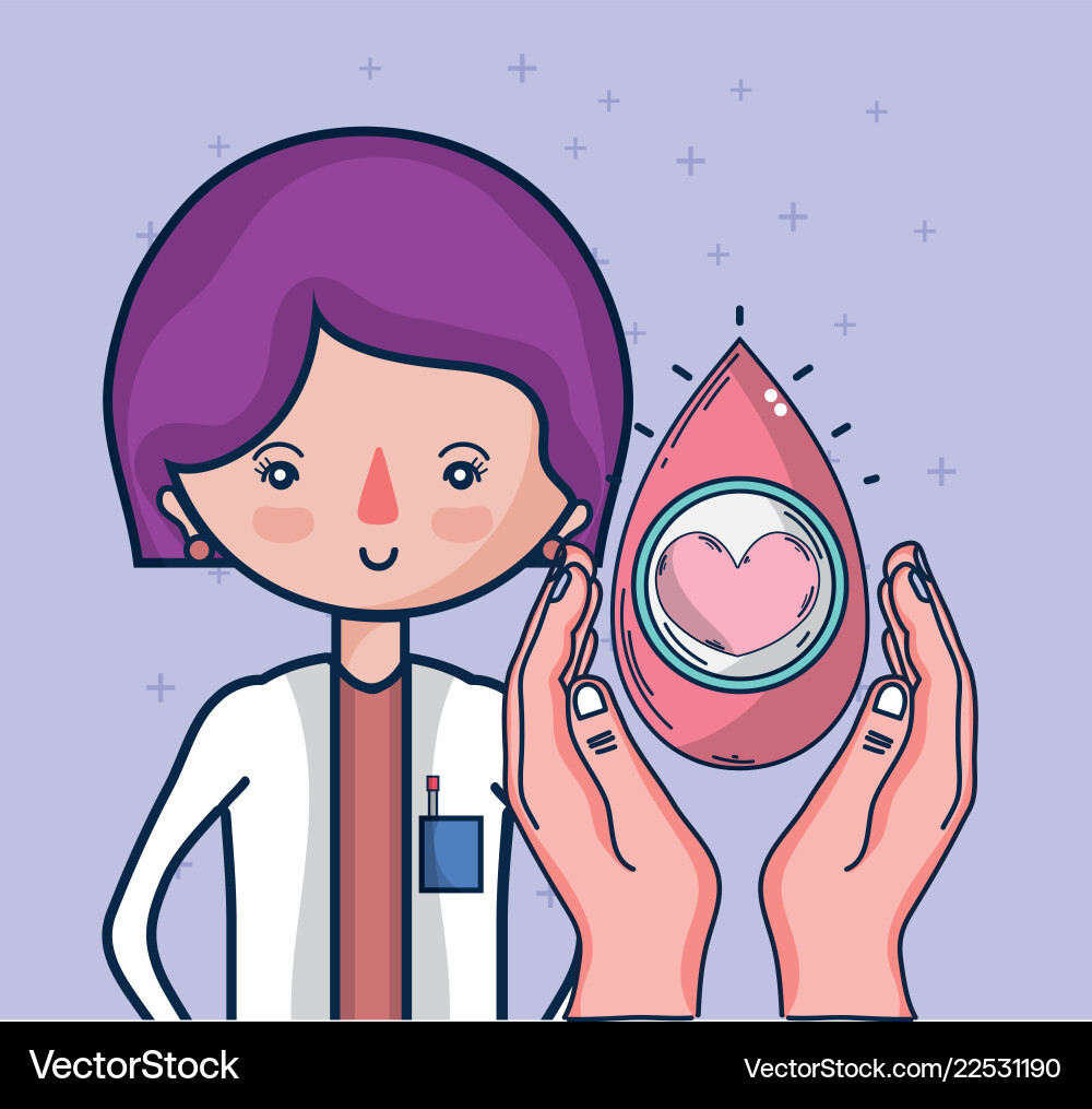 Blood donation cartoon Royalty Free Vector Image