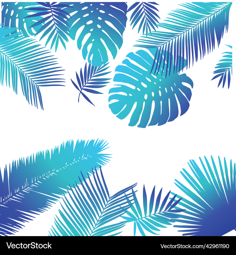 Blue tropical leaves background high quality Vector Image